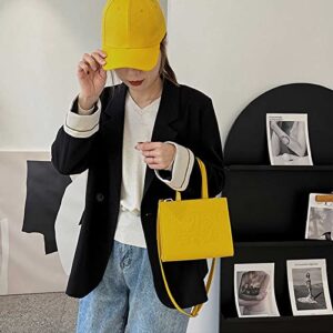 Qiayime Purse and Handbag Protect Black Women Bag Fashion Ladies PU Leather Top Handle Shoulder Satchel Bag Tote Crossbody (yellow)