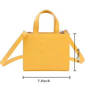 Qiayime Purse and Handbag Protect Black Women Bag Fashion Ladies PU Leather Top Handle Shoulder Satchel Bag Tote Crossbody (yellow)