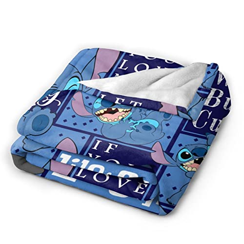 Soft Throw Blanket Lightweight Sofa Blanket Bed Blankets Ultra Velvet Blanket Quilt Durable Carpet Home Decor Blanket 60"x50" Cartoon Cute Stitch (1)