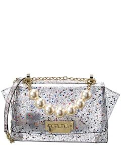 zac zac posen eartha small chain shoulder – clear glitter rainbow multi- clear one size