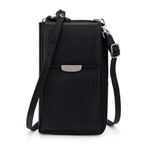 UTO Crossbody Cell Phone Bag for Women Vegan Leather Wristlet Wallet Purse Card Cash Holder