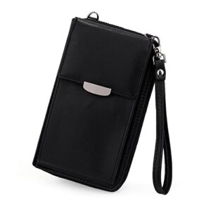 UTO Crossbody Cell Phone Bag for Women Vegan Leather Wristlet Wallet Purse Card Cash Holder