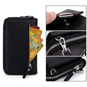 UTO Crossbody Cell Phone Bag for Women Vegan Leather Wristlet Wallet Purse Card Cash Holder