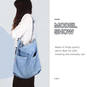 Emprier Denim Shoulder Bag for Women Hobo Tote Bag Denim Purses Retro Crossbody Bag for Teenager girls