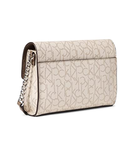 Calvin Klein Monogram Flap Crossbody Vanilla/Khaki/Modern Taupe One Size