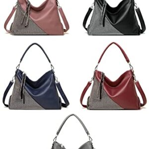 Women Shiny Rhinestone PU Leather Totes Hobo Bag Vintage Fashion Large Shoulder Bags Satchel Crossbody Bag