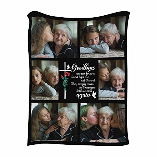 Artsadd Custom Sympathy Blanket with Memorial Photos, We'll Miss You Blanket Personalized in Loving Memory Throw Blanket Sympathy Gifts Remembrance Gift for Loss of Loved One Pet 60x80