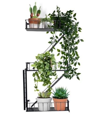 VERSATILE KAS 3-Tier Fire Escape Shelf New York Decorative Floating Hang Wall Shelves for Action Figures Planter