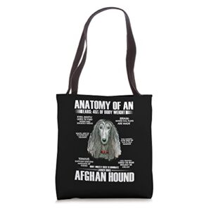 anatomy of afghan hound dog costume dogs tote bag