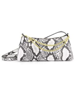 zac posen posen zip top shoulder bag, multi white black