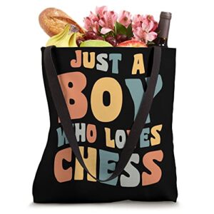 Just A Boy Who Loves Chess Apparel for Chess Player Tote Bag