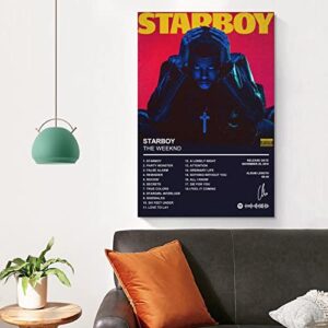 The Weeknd – Starboy Canvas Posters Wall Art Bedroom Office Room Decor Gift Unframe-style12x18inch(30x45cm)