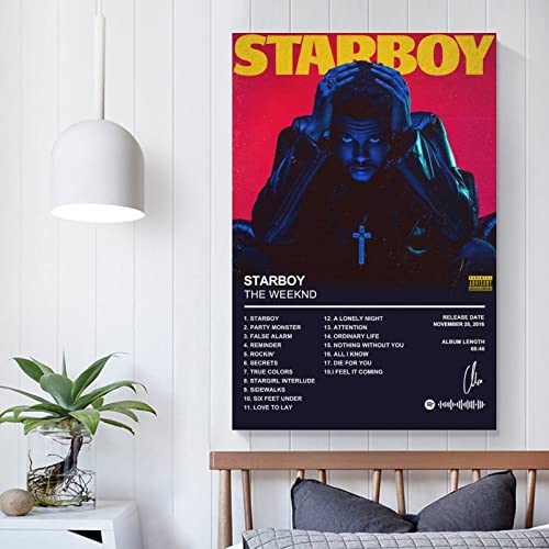 The Weeknd – Starboy Canvas Posters Wall Art Bedroom Office Room Decor Gift Unframe-style12x18inch(30x45cm)