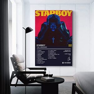 The Weeknd – Starboy Canvas Posters Wall Art Bedroom Office Room Decor Gift Unframe-style12x18inch(30x45cm)