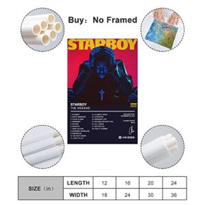 The Weeknd – Starboy Canvas Posters Wall Art Bedroom Office Room Decor Gift Unframe-style12x18inch(30x45cm)