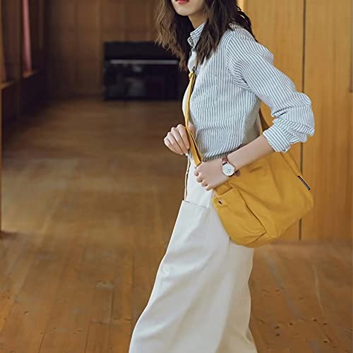 Mudono Small Hobo Bag for Girls Canvas Crossbody Purse Causal Messenger Shoulder Bag Mini Lightweight Everyday Satchel