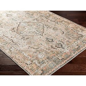 SURYA Kemer Medallion Washable Area Rug,2'7" x 7'3",Brown