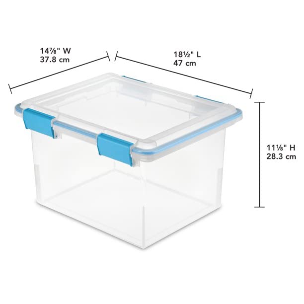 JUANMAO 32 Quart Clear Plastic Stackable Storage Container Box Bin, 4 Pack