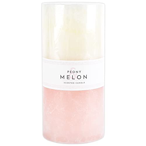 Peony & Melon Pillar Candle, 2 3/4 x 6 Inches