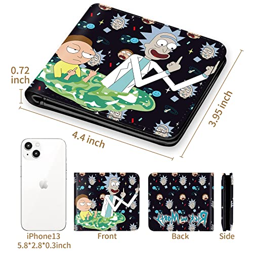 Bistup *2 Packs* Leather Wallet for Girls Cute Kawaii Cartoon Aesthetic Women Cool Funny Leather Credit Id Card Cash Holder Woman Rfid Blocking Zipper Wallets With Coin Pocket Female Bifold Grandson