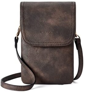 bostanten leather small crossbody bags for women designer cell phone bag wallet purses adjustable strap retro coffee