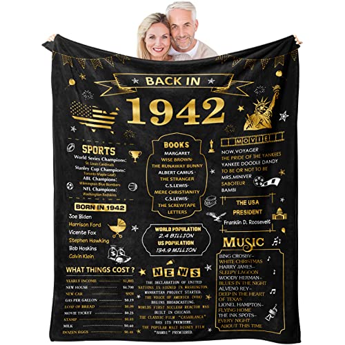 81st Birthday Gifts for Women Men Blanket, Happy 81st Birthday Decorations for Women Men, Best 81st Birthday Gifts Ideas, 1942 81 Year Old Birthday Gifts for Woman, 81 Birthday Throw Blanket 60” X 50”