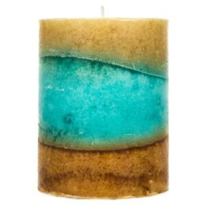 beach house 3-layer mottled pillar candle