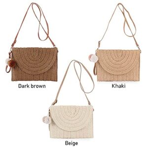 Crossbody Bags for Women Summer Beach Bag Handbag Pompon Envelope Purse Wallet Shoulder Casual Fashion Messenger Bag