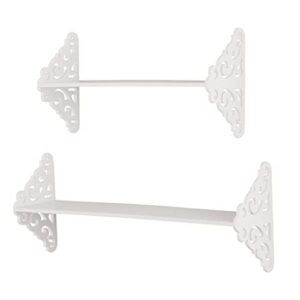 collections etc elegant decorative white shelves – set of 2