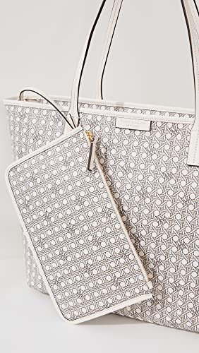 Tory Burch Women's Ever-Ready Tote, New Ivory, Off White, Print, Grey, One Size