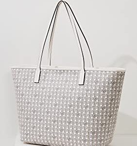 Tory Burch Women's Ever-Ready Tote, New Ivory, Off White, Print, Grey, One Size