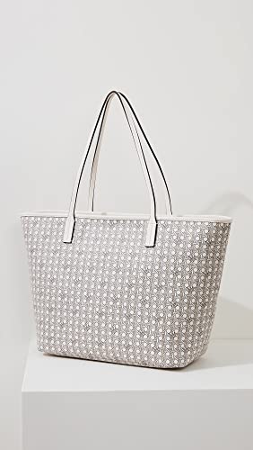 Tory Burch Women's Ever-Ready Tote, New Ivory, Off White, Print, Grey, One Size