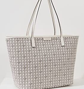 Tory Burch Women's Ever-Ready Tote, New Ivory, Off White, Print, Grey, One Size