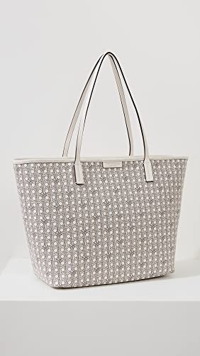 Tory Burch Women's Ever-Ready Tote, New Ivory, Off White, Print, Grey, One Size