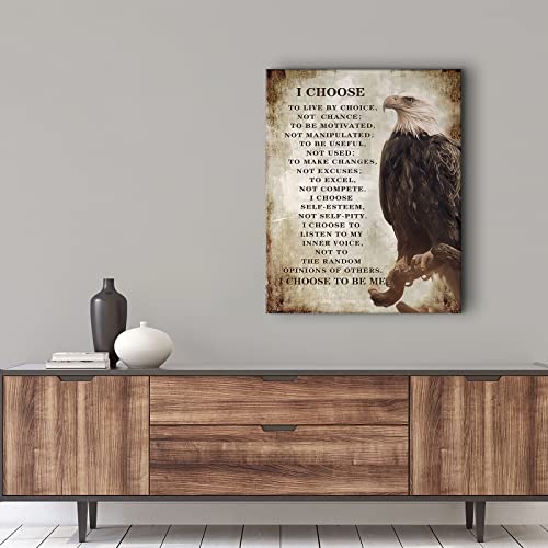 Motivational Canvas Wall Art Christian Bald Eagle Pictures Wall Decor Bald Eagle Gifts Inspirational Quotes Painting Wall Art for Office Bedroom Living Room Prints Artwork Framed 12"x16"