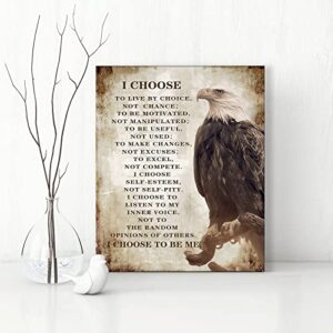 Motivational Canvas Wall Art Christian Bald Eagle Pictures Wall Decor Bald Eagle Gifts Inspirational Quotes Painting Wall Art for Office Bedroom Living Room Prints Artwork Framed 12"x16"