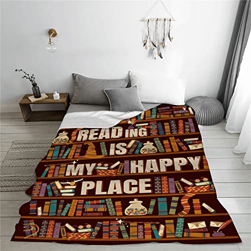 RIEDIOVS Book Lovers Gifts Blanket for Women-Gifts for Book Lovers-Librarian Gifts-60' x 50' Reading Blanket for Book Lovers on Birthday Christmas -1, 60'x50'