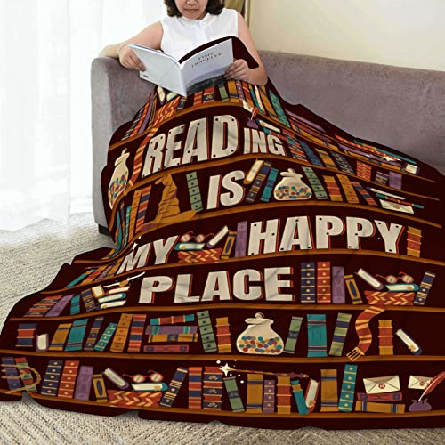 RIEDIOVS Book Lovers Gifts Blanket for Women-Gifts for Book Lovers-Librarian Gifts-60' x 50' Reading Blanket for Book Lovers on Birthday Christmas -1, 60'x50'