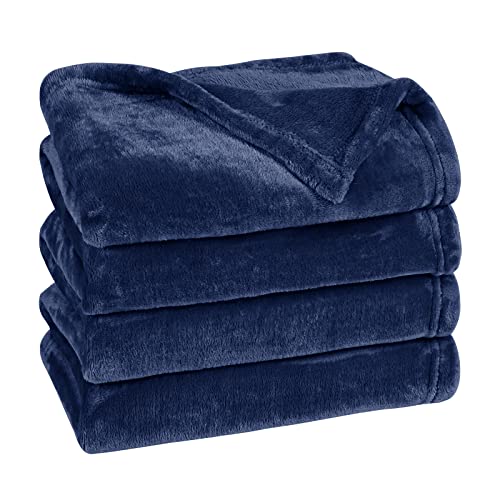 Dekoresyon Fleece Throw Blanket, Plush Fuzzy Bed Blanket Super Soft Lightweight Flannel Blankets for Couch Bed Sofa, (Navy, 60x80 Inches)