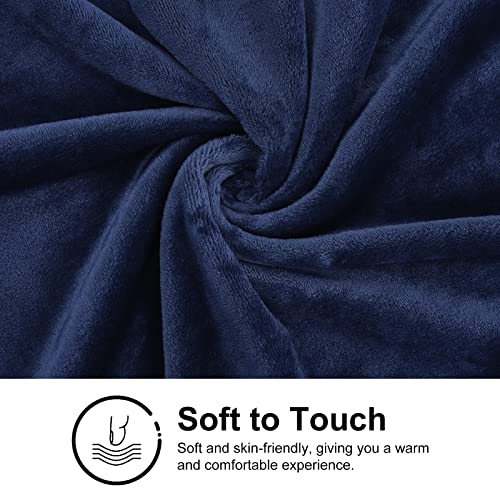 Dekoresyon Fleece Throw Blanket, Plush Fuzzy Bed Blanket Super Soft Lightweight Flannel Blankets for Couch Bed Sofa, (Navy, 60x80 Inches)