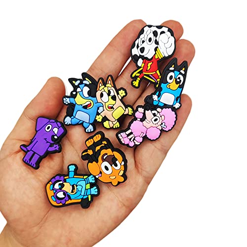 35Pcs Bluèy Dog Croc Charms Shoe Charms Fits for Clog Sandals Decoration with Wristband Bracelet, Shoe Decoration Charms