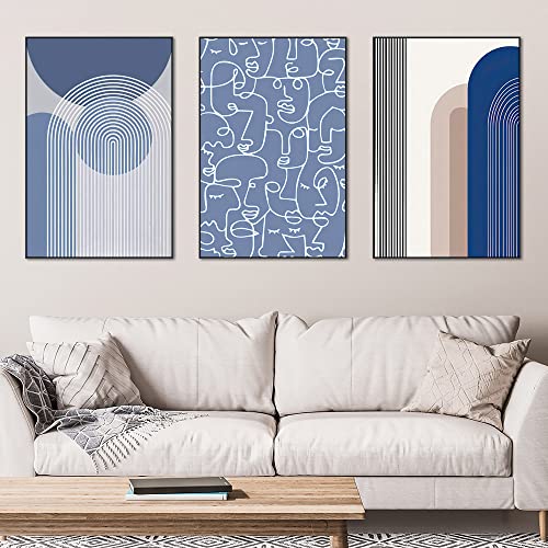 Framed Canvas Wall Art Set, minimalism Abstract Boho Oil Painting Photo Modern Posters Prints Ready to Decor Hanging Living Room Bedroom Bathroom Office Home Wall Decor (Boho16 X 24" X 3 pieces)