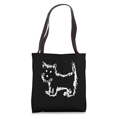 Cute Terrier Dog Sketch Tote Bag