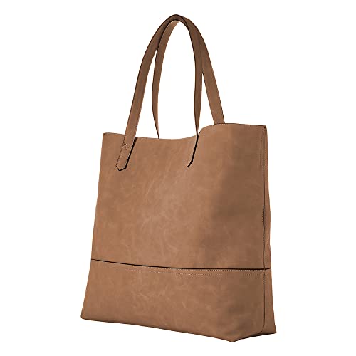 Oversized suede Taylor Tote in Camel