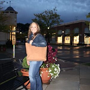 Oversized suede Taylor Tote in Camel