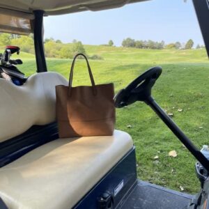 Oversized suede Taylor Tote in Camel