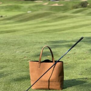 Oversized suede Taylor Tote in Camel