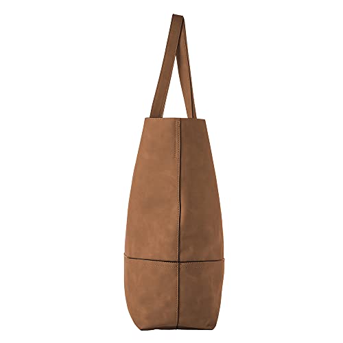 Oversized suede Taylor Tote in Camel