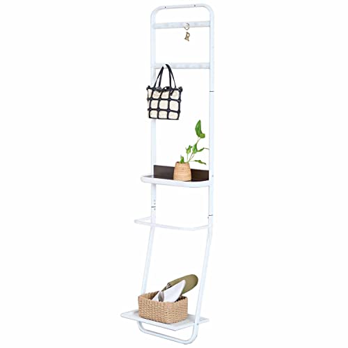 Doshisha Hanger Rack, Wall Rack, Wall Storage, Slim, Width 15.7 inches (40 cm), Stylish, Shelf, Entryway Storage, White