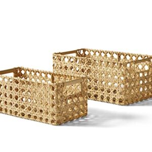 Natural Cane Weave Basket Set, 2-Piece - Easy to use